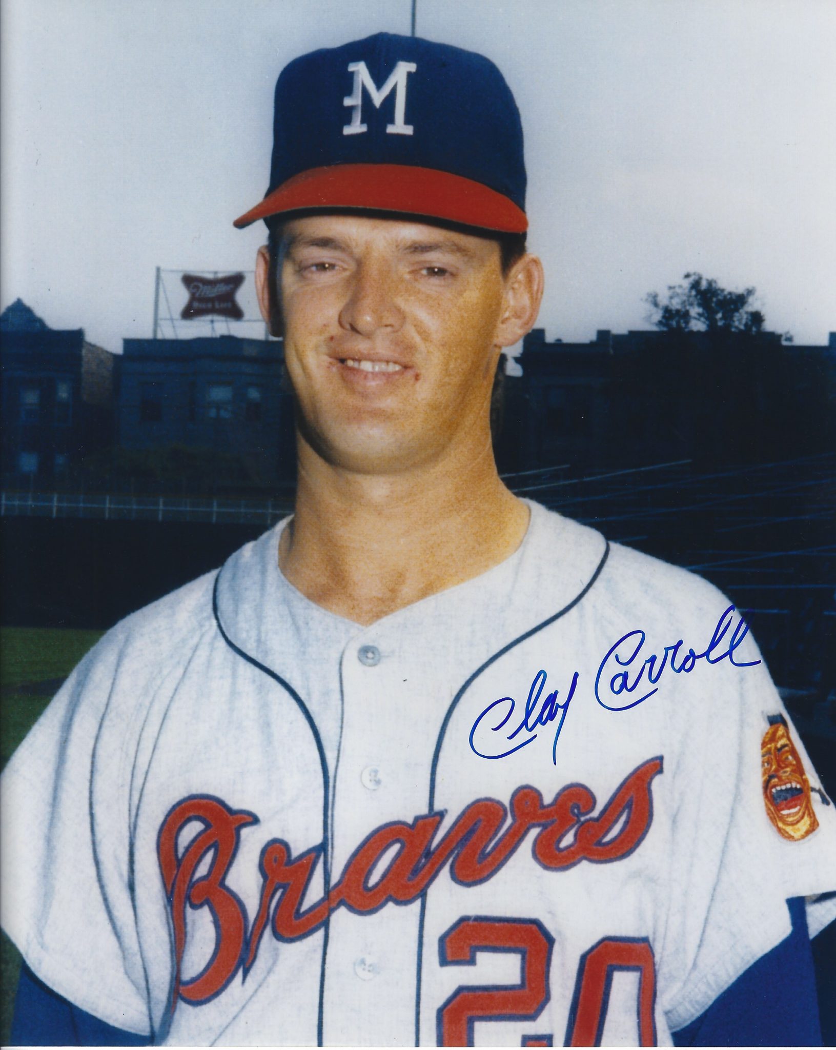 AUTOGRAPHED CLAY CARROLL 8x10 Milwaukee Braves Photo - Main Line Autographs