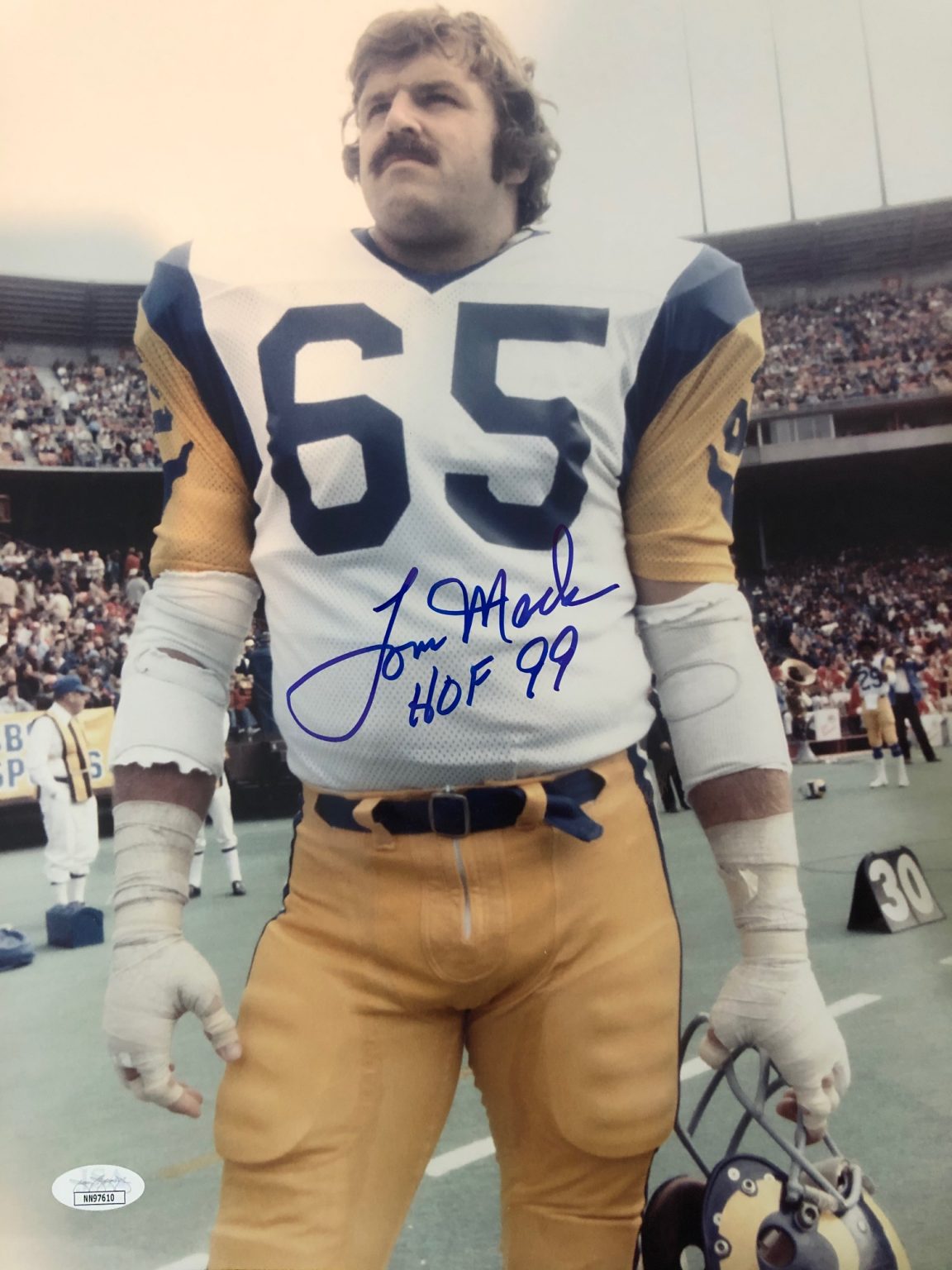 Autographed TOM MACK Los Angeles Rams11x14 Photo with JSA COA - Main ...