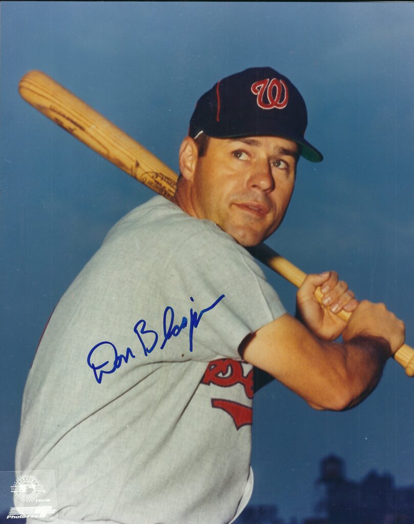 AUTOGRAPHED DON BLASINGAME 8x10 Washington Senators Photo - Main Line ...