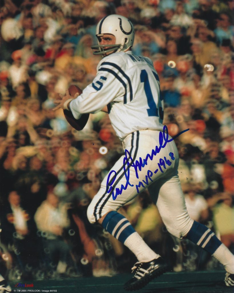 Autographed EARL MORRALL 8x10 Baltimore Colts photo - Main Line Autographs