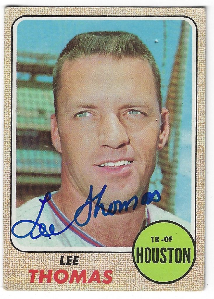 Autographed LEE THOMAS Houston Astros 1968 Topps Card - Main Line ...