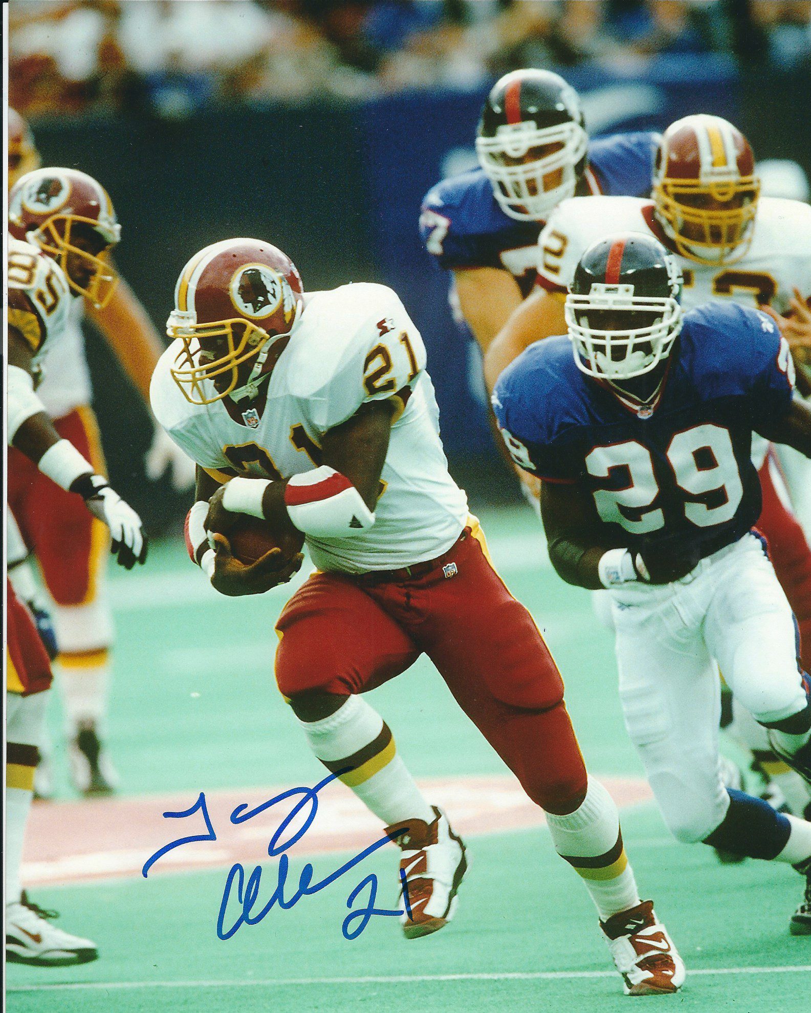 Autographed TERRY ALLEN 8X10 Washington Redskins Photo | Main Line ...