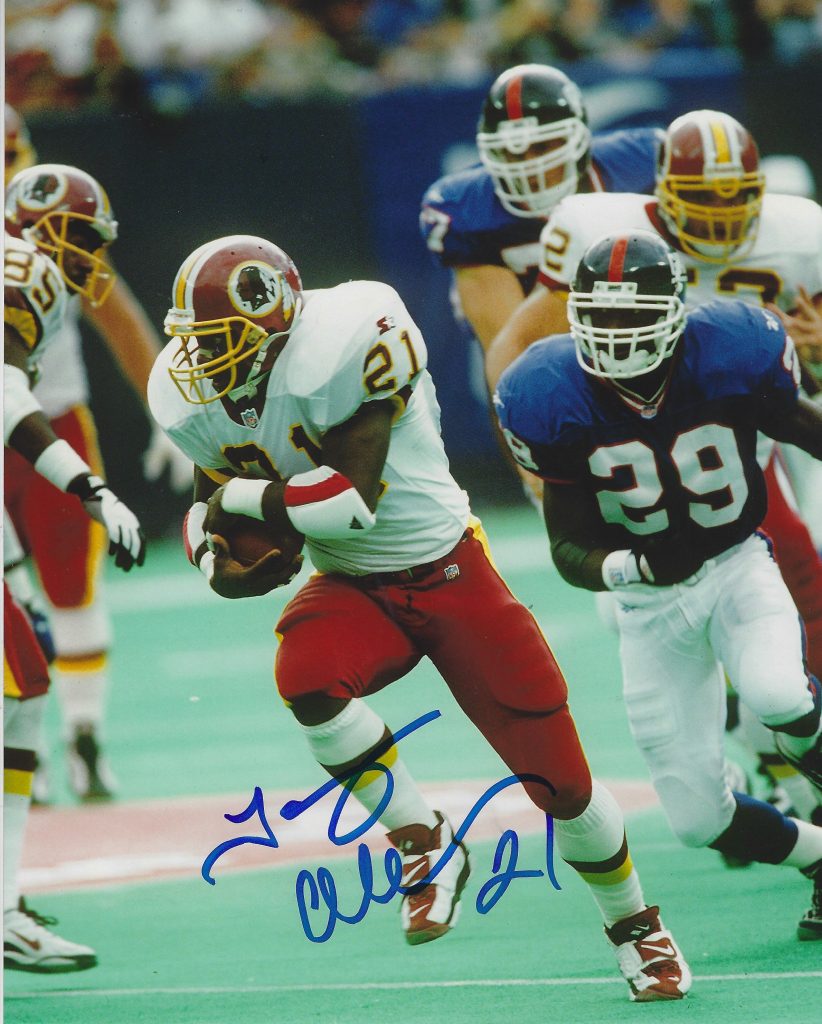 Autographed TERRY ALLEN 8X10 Washington Redskins Photo - Main Line Autographs