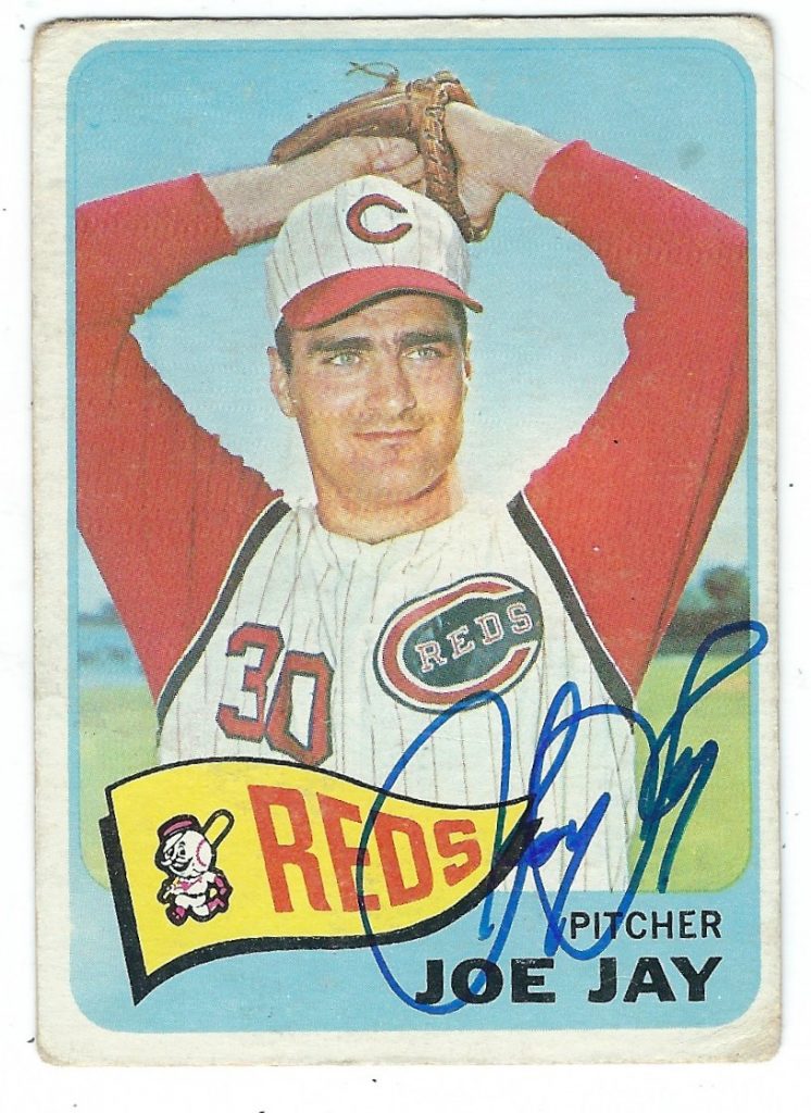 Autographed JOEY JAY Cincinnati Reds 1965 Topps Card - Main Line Autographs