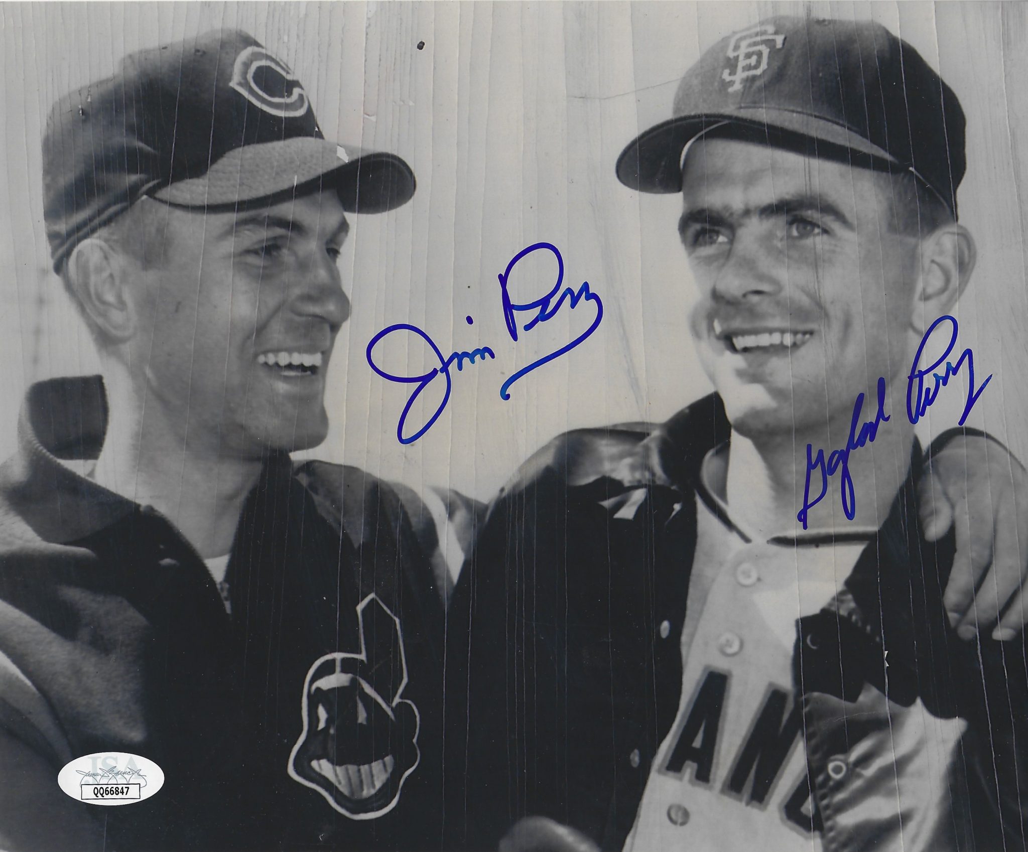 Autographed JIM PERRY & GAYLORD PERRY 8X10 photo JSA - Main Line Autographs