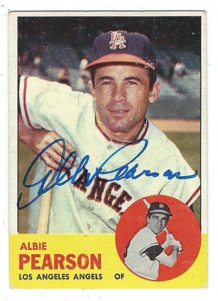 Autographed ALBIE PEARSON 1963 Topps Card - Main Line Autographs