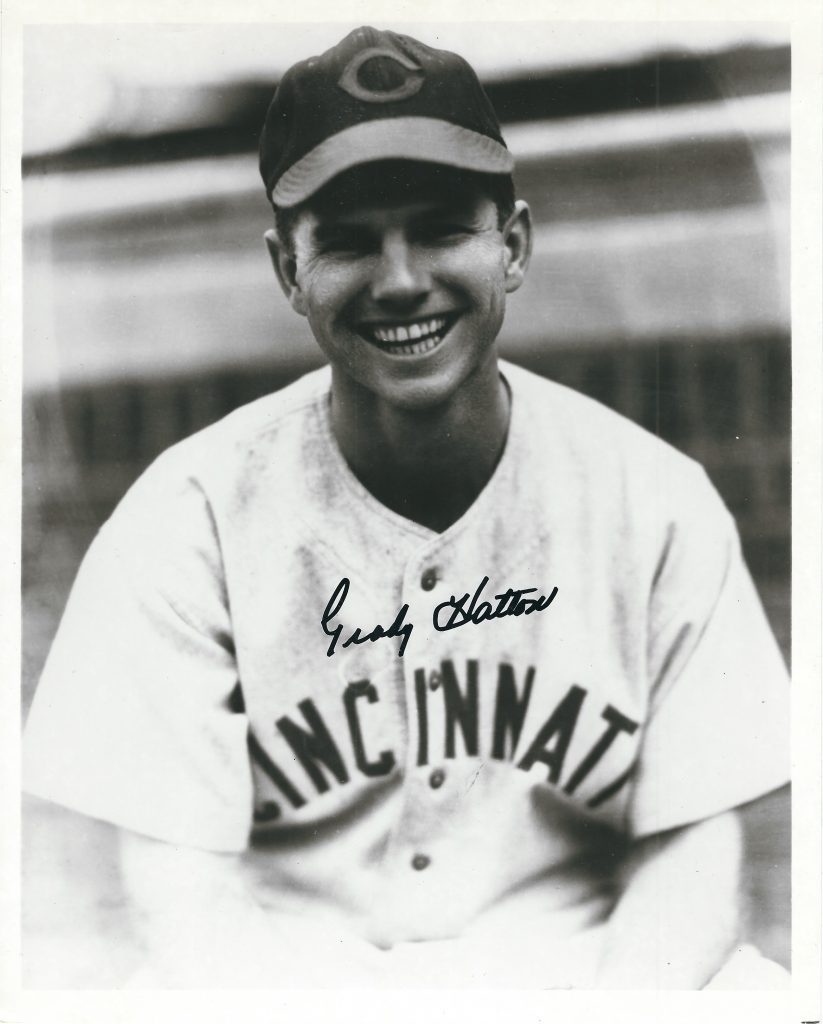 AUTOGRAPHED GRADY HATTON 8X10 Cincinnati Reds photo - Main Line Autographs