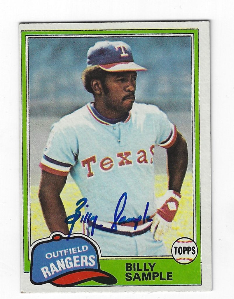 Autographed BILLY SAMPLE 1981 Topps Card - Main Line Autographs