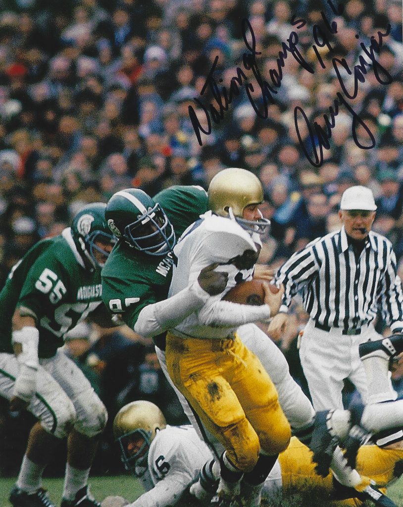 Autographed LARRY CONJAR 8X10 Notre Dame Photo - Main Line Autographs