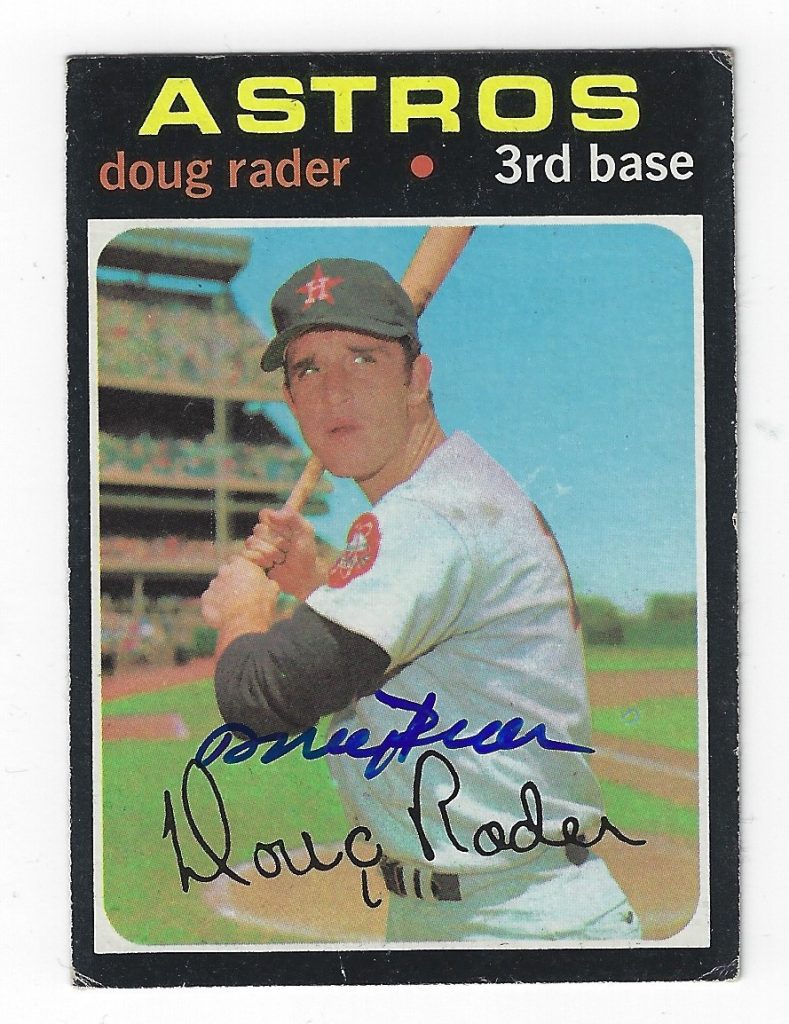Autographed DOUG RADER 1971 Topps Card - Main Line Autographs