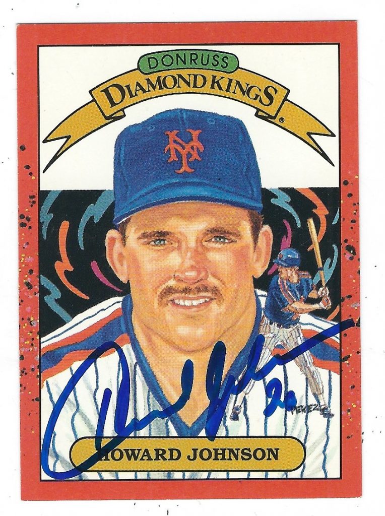 Autographed 1990 Donruss Howard Johnson New York Mets Diamond King card ...