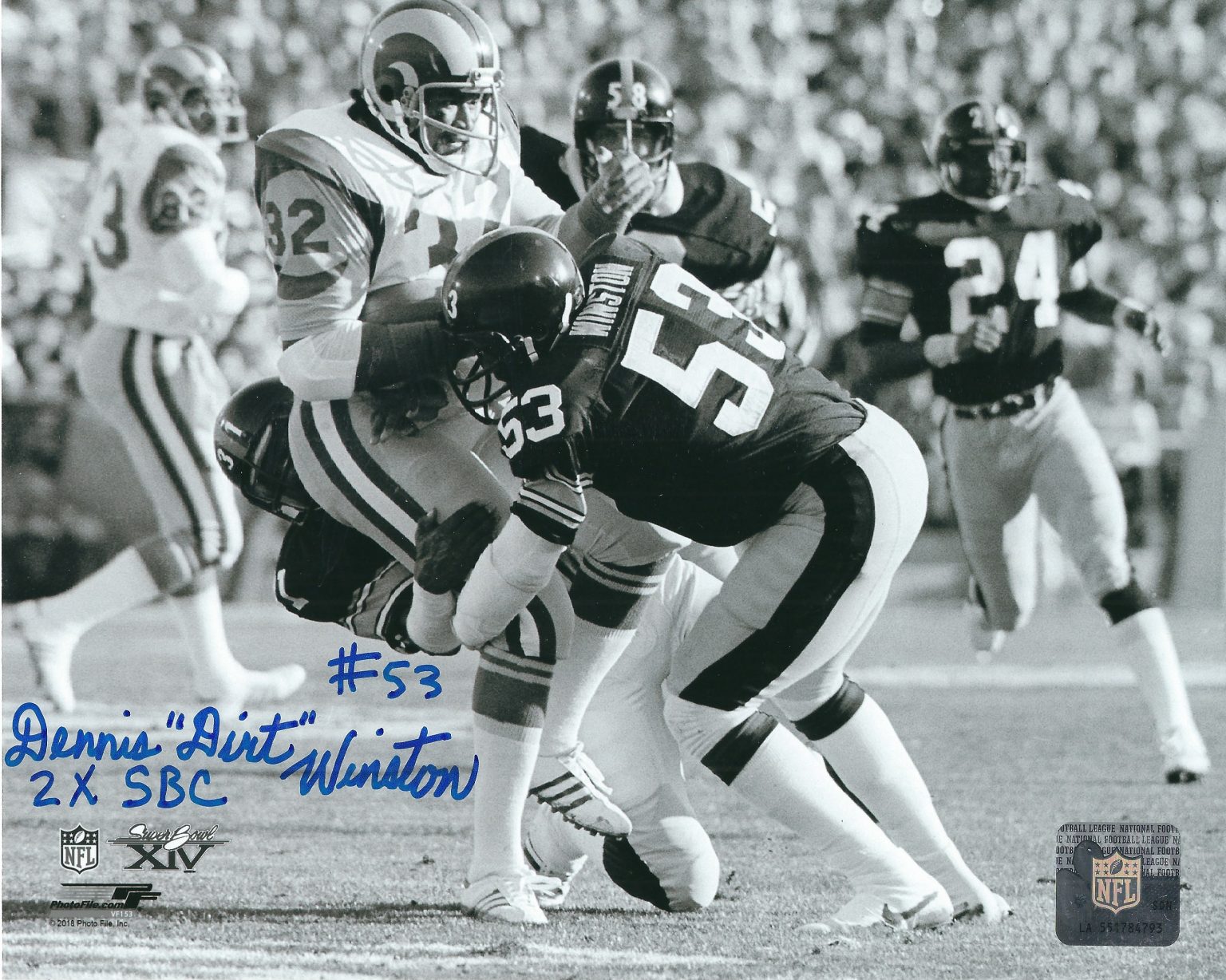 Autographed DENNIS "DIRT" WINSTON 8X10 Pittsburgh Steelers Photo - Main ...