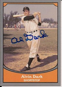 Signed ALVIN DARK Pacific Legends Card - Main Line Autographs