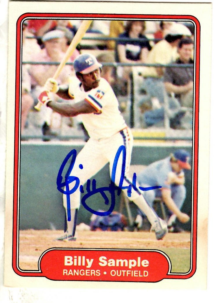Autographed BILLY SAMPLE 1982 FLEER Card - Main Line Autographs