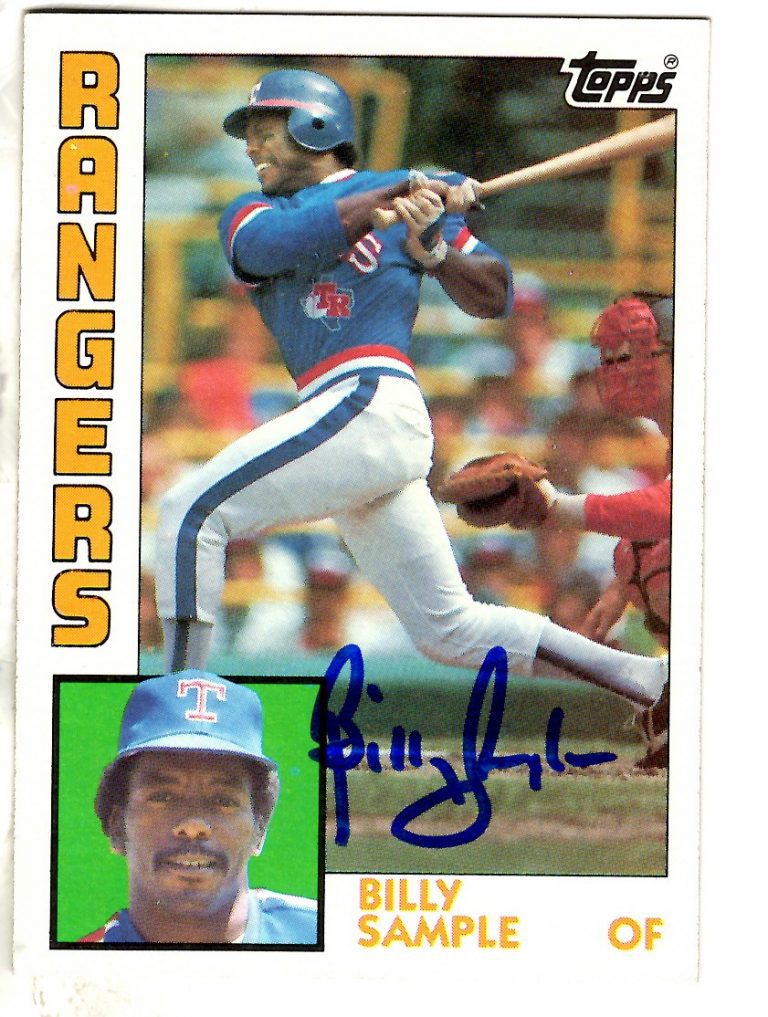 Autographed BILLY SAMPLE 1984 Topps Card - Main Line Autographs