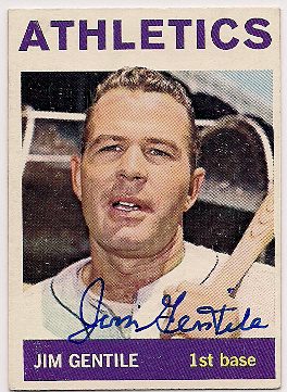 Autographed JIM GENTILE 1964 Topps Card - Main Line Autographs