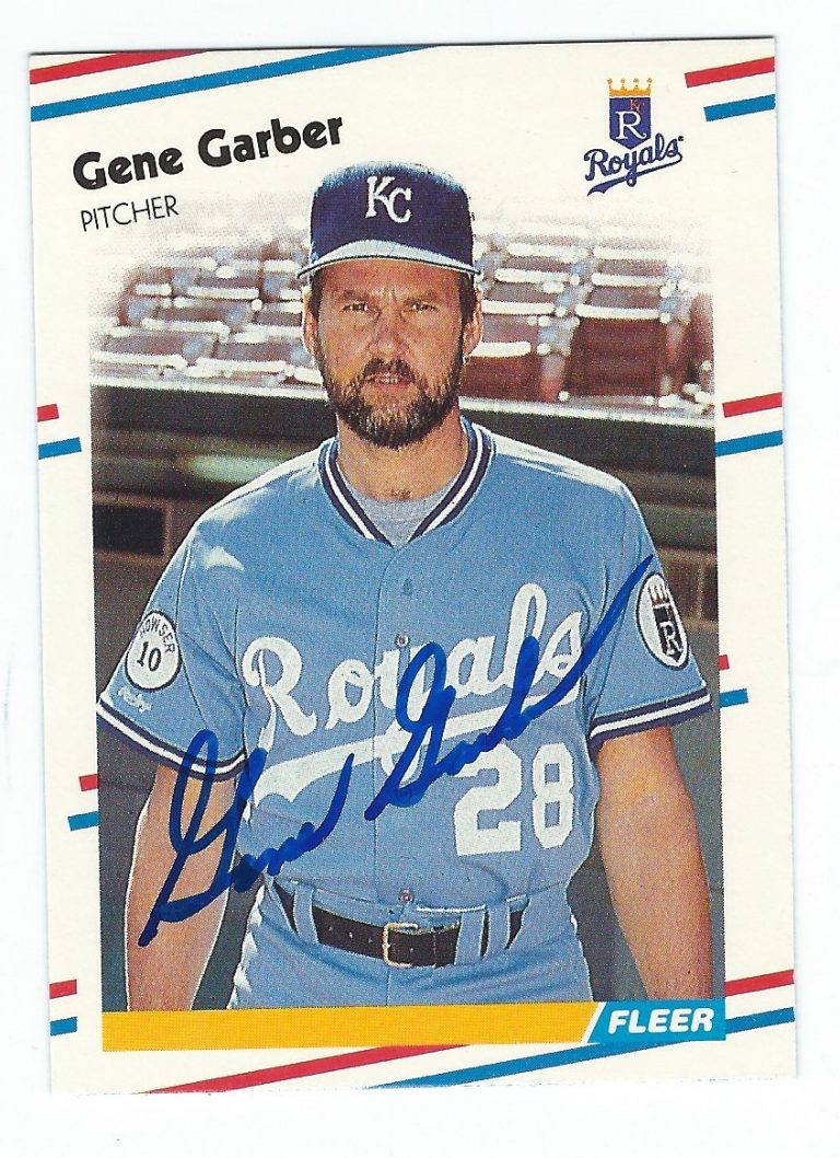 Autographed GENE GARBER 1988 Fleer Baseball Card - Main Line Autographs