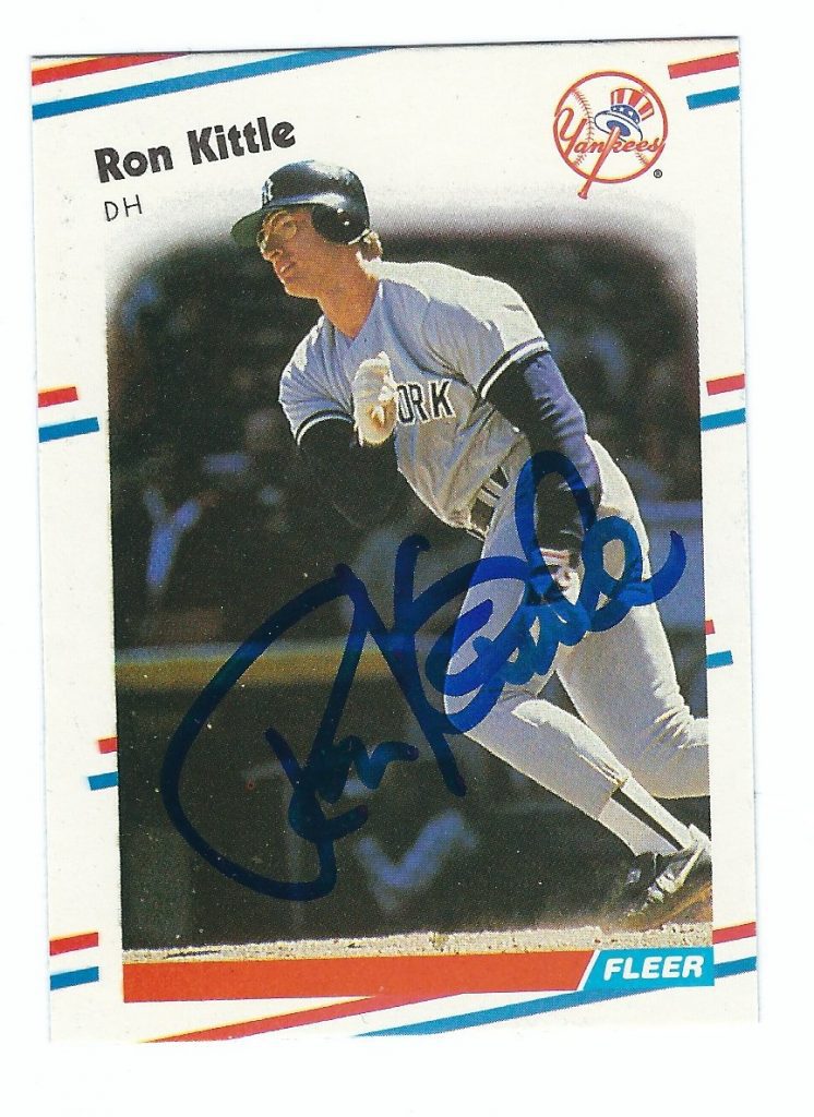 Autographed RON KITTLE 1988 Fleer Baseball Card - Main Line Autographs