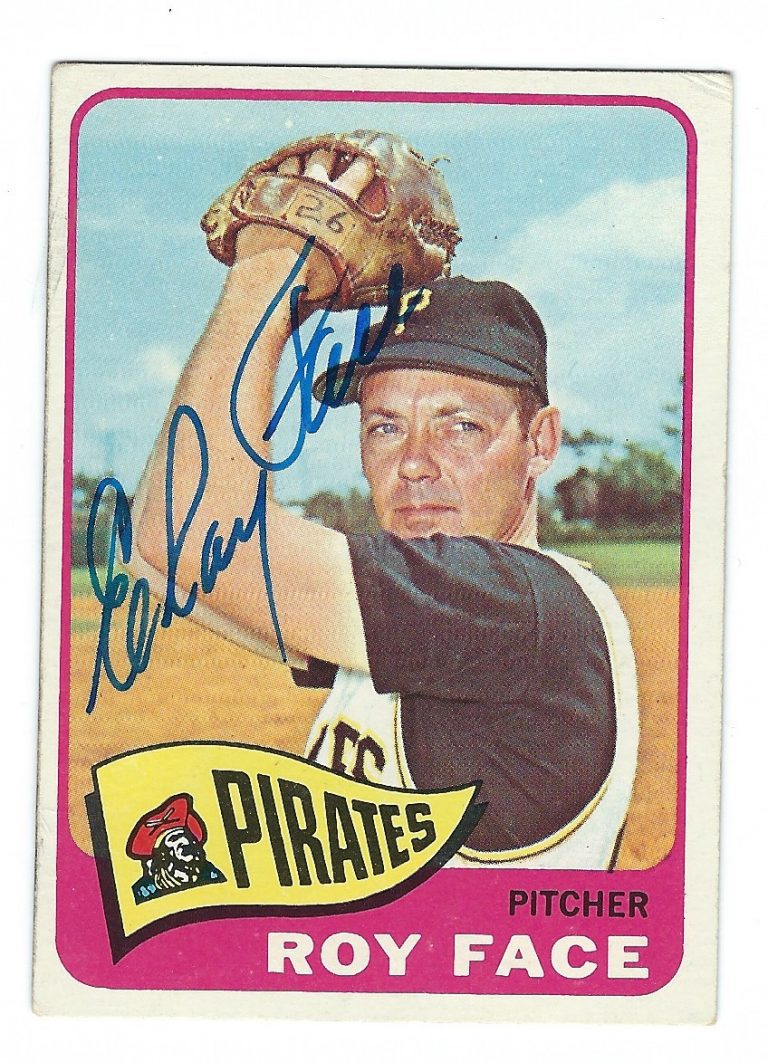 Autographed ROY FACE 1965 Topps Card - Main Line Autographs