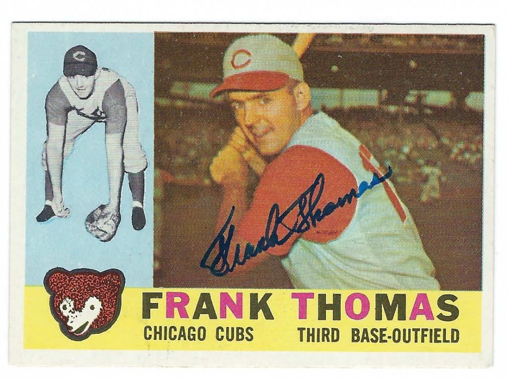Autographed FRANK THOMAS 1960 Topps Card - Main Line Autographs