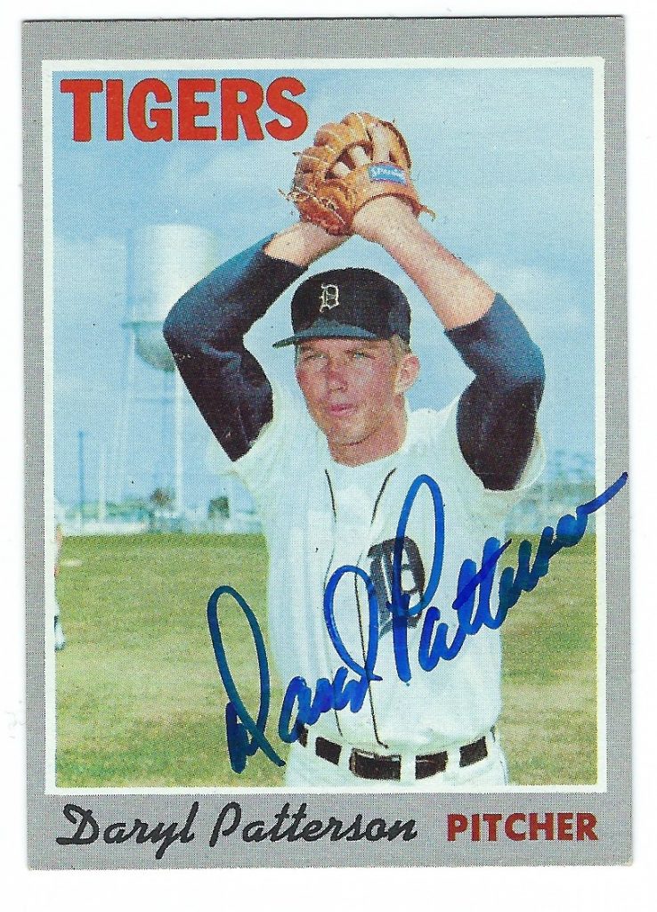 Autographed Daryl Patterson Detroit Tigers 1970 TOPPS card #592 - Main ...