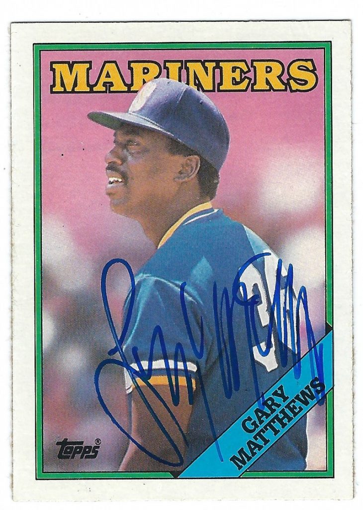 Autographed GARY MATTHEWS 1988 Topps Card - Main Line Autographs