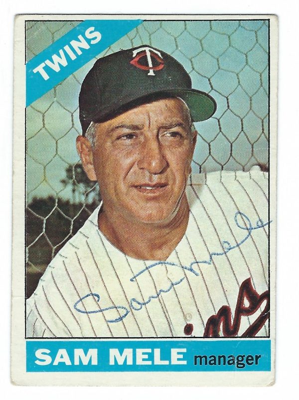 Autographed SAM MELE 1966 Topps Card - Main Line Autographs
