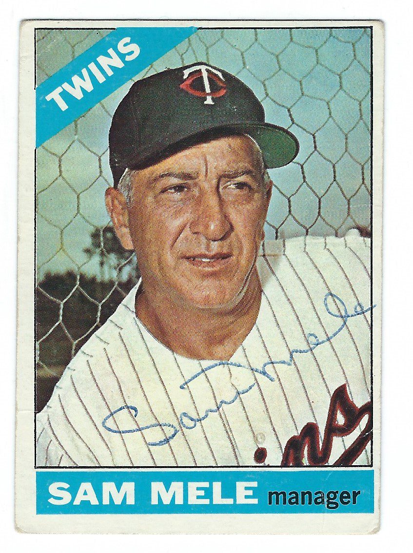 Autographed SAM MELE 1966 Topps Card - Main Line Autographs