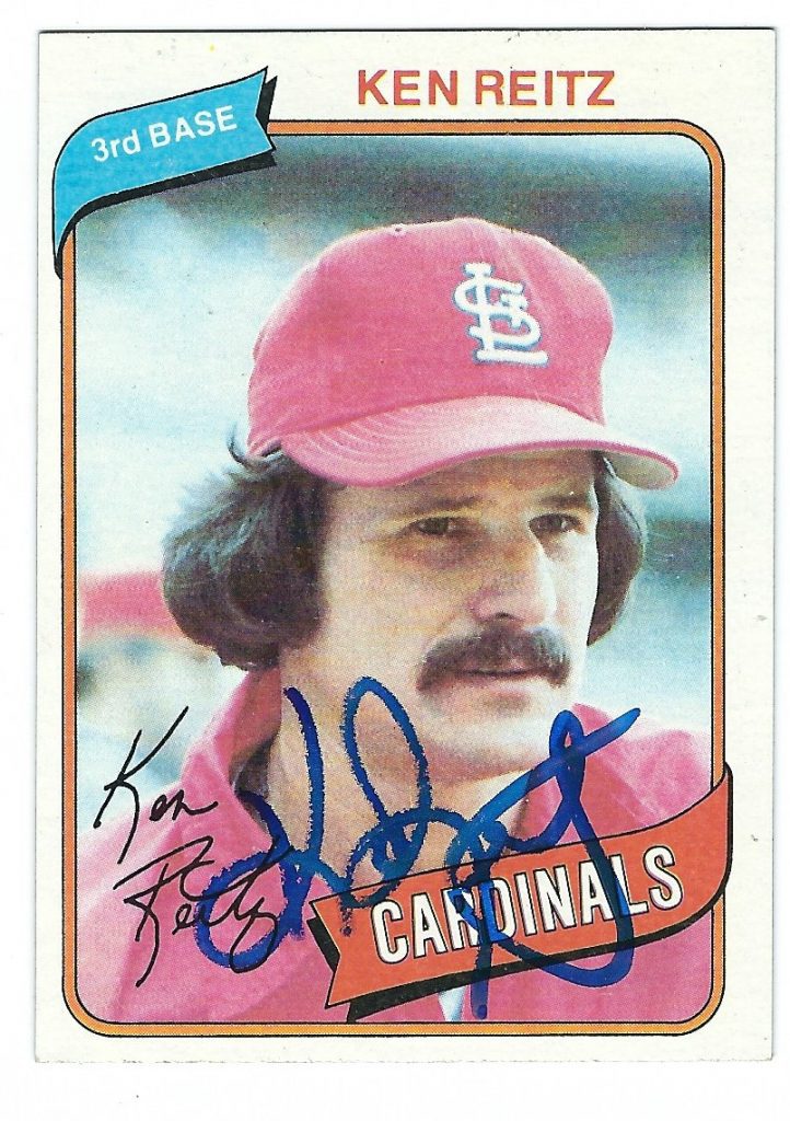Autographed KEN REITZ 1980 Topps Card - Main Line Autographs