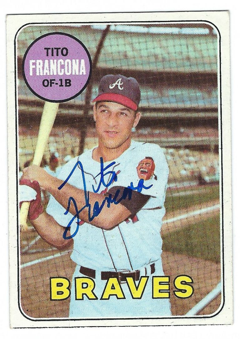 Autographed TITO FRANCONA Atlanta Braves 1969 Topps Card - Main Line ...