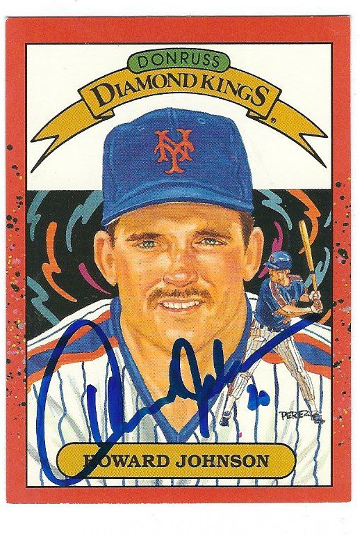 Autographed 1990 Donruss Howard Johnson New York Mets Diamond King card ... Autographed 1990 Donruss Howard Johnson New York Mets Diamond King card ...