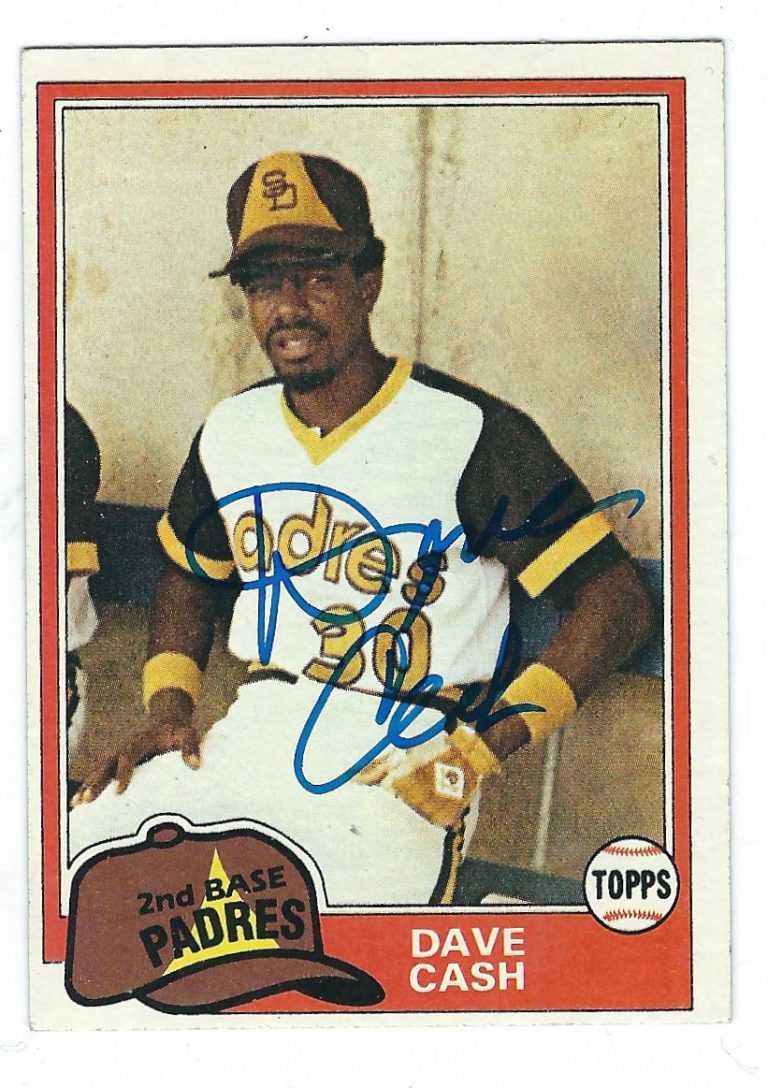 Autographed DAVE CASH San Diego Padres 1981 Topps Card - Main Line ...