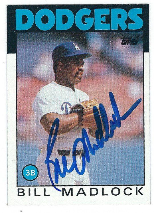 Autographed BILL MADLOCK 1986 Topps Card - Main Line Autographs