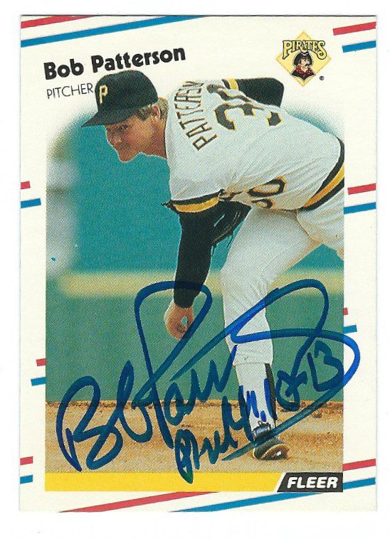 Autographed BOB PATTERSON 1988 Fleer Baseball Card - Main Line Autographs