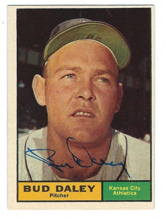 Autographed BUD DALEY 1961 TOPPS Card - Main Line Autographs