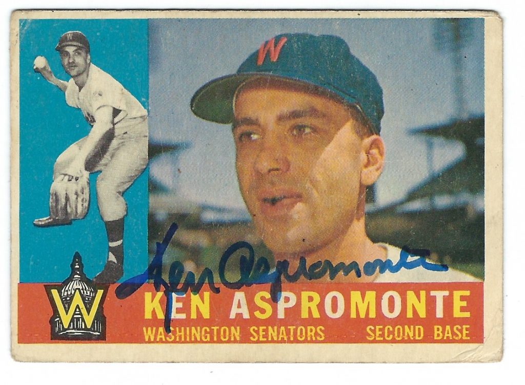 Autographed KEN ASPROMONTE 1960 Topps Card - Main Line Autographs