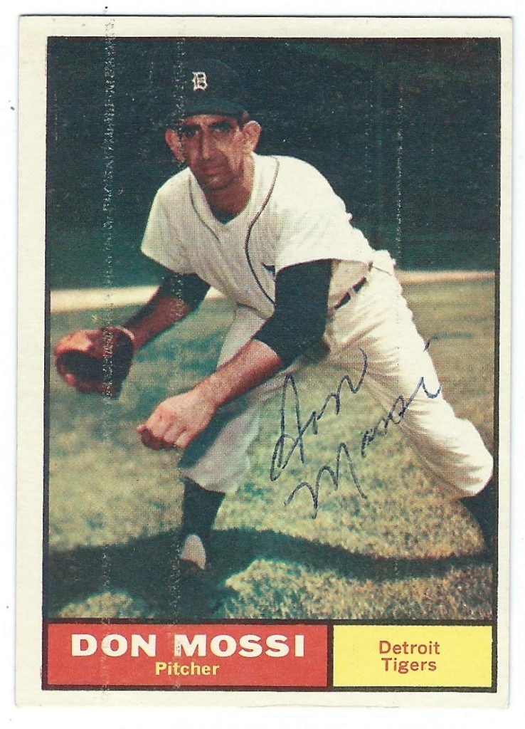 Autographed DON MOSSI 1961 TOPPS Card - Main Line Autographs