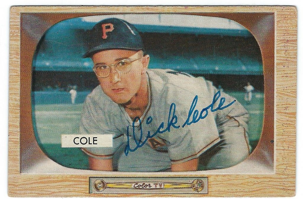 Autographed DICK COLE 1955 Bowman card - Main Line Autographs