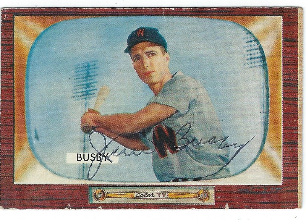 Autographed JIM BUSBY 1955 Bowman card - Main Line Autographs
