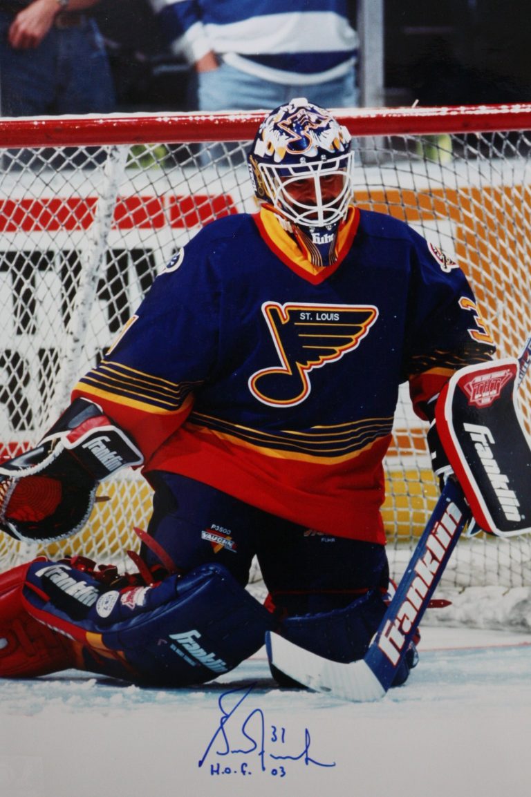 Autographed 16x20 GRANT FUHR St. Louis Blues Photo - Main Line Autographs