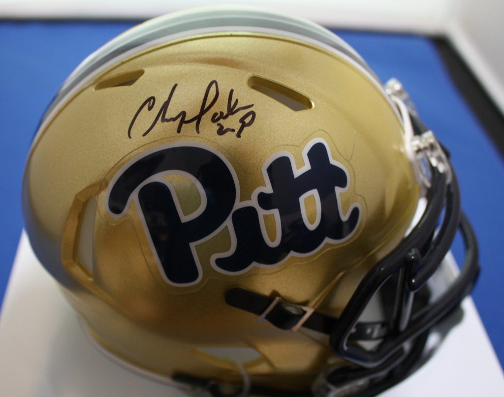 Autographed Chris Doleman University of Pittsburgh Pitt Mini helmet w ...
