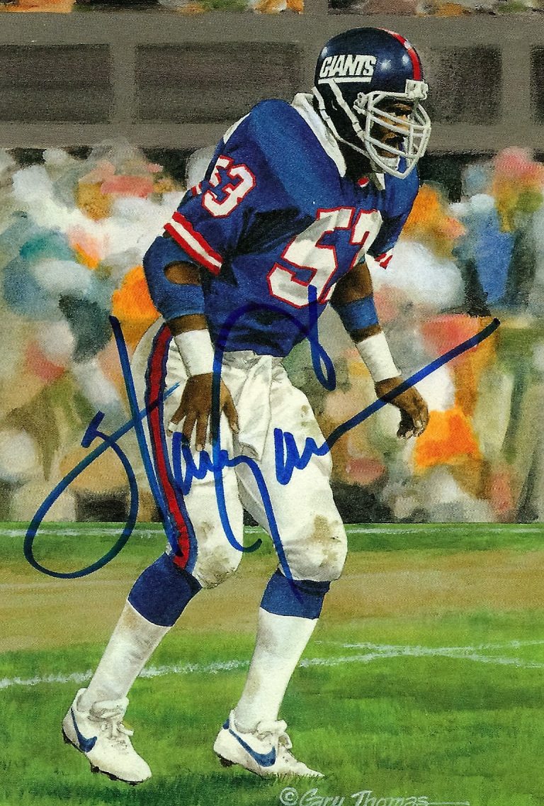 Autographed Harry Carson Goal Line Art Card - Main Line Autographs