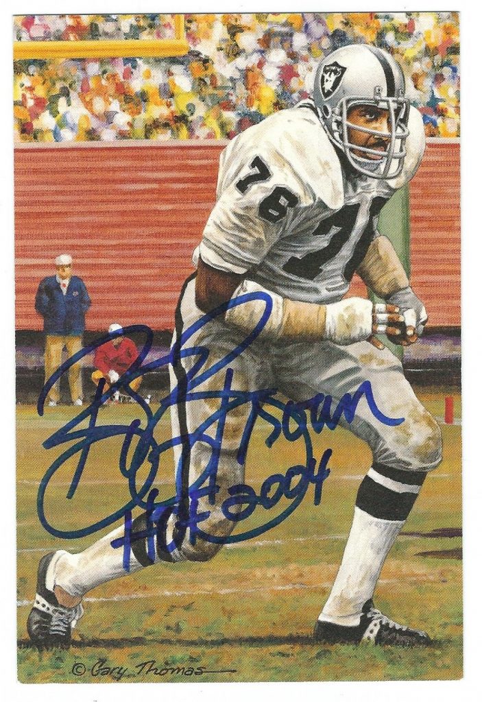 Autographed Bob Brown Goal Line Art Card - Main Line Autographs