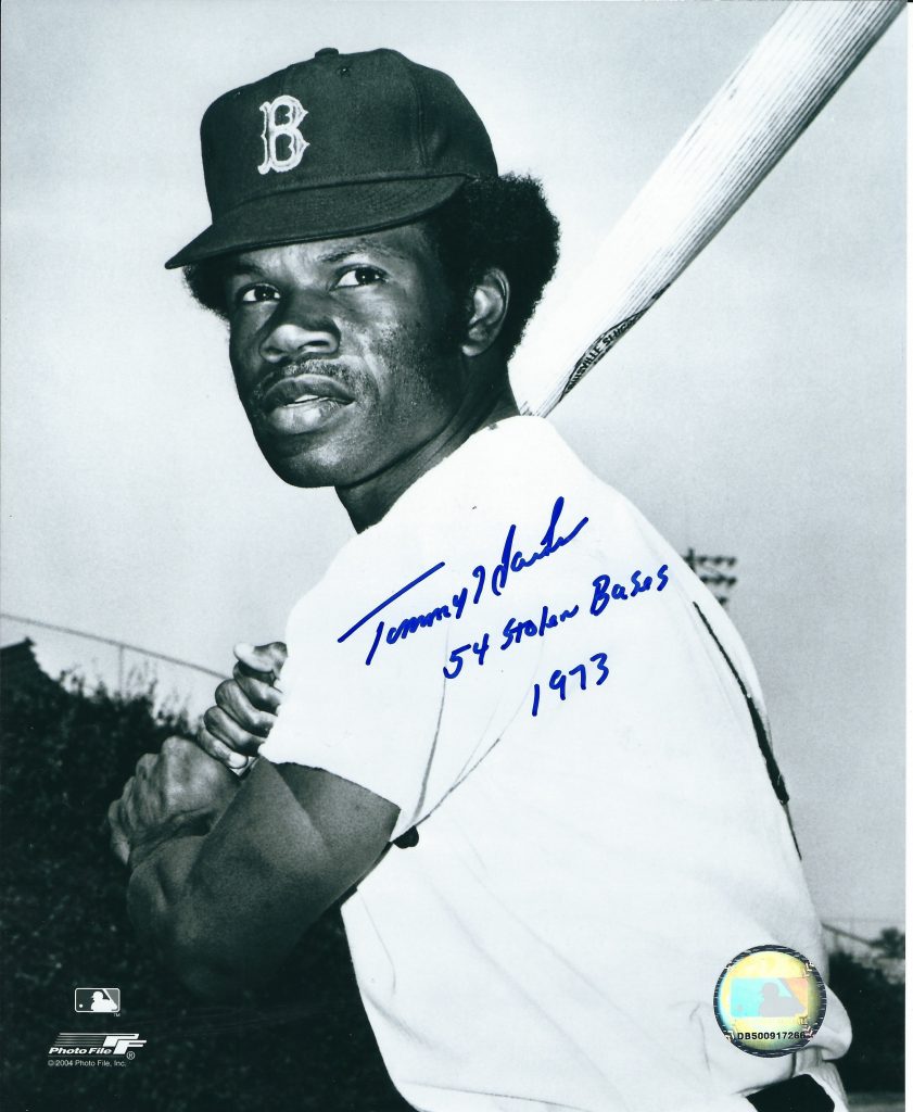 AUTOGRAPHED TOMMY HARPER 8X10 Boston Red Sox photo - Main Line Autographs