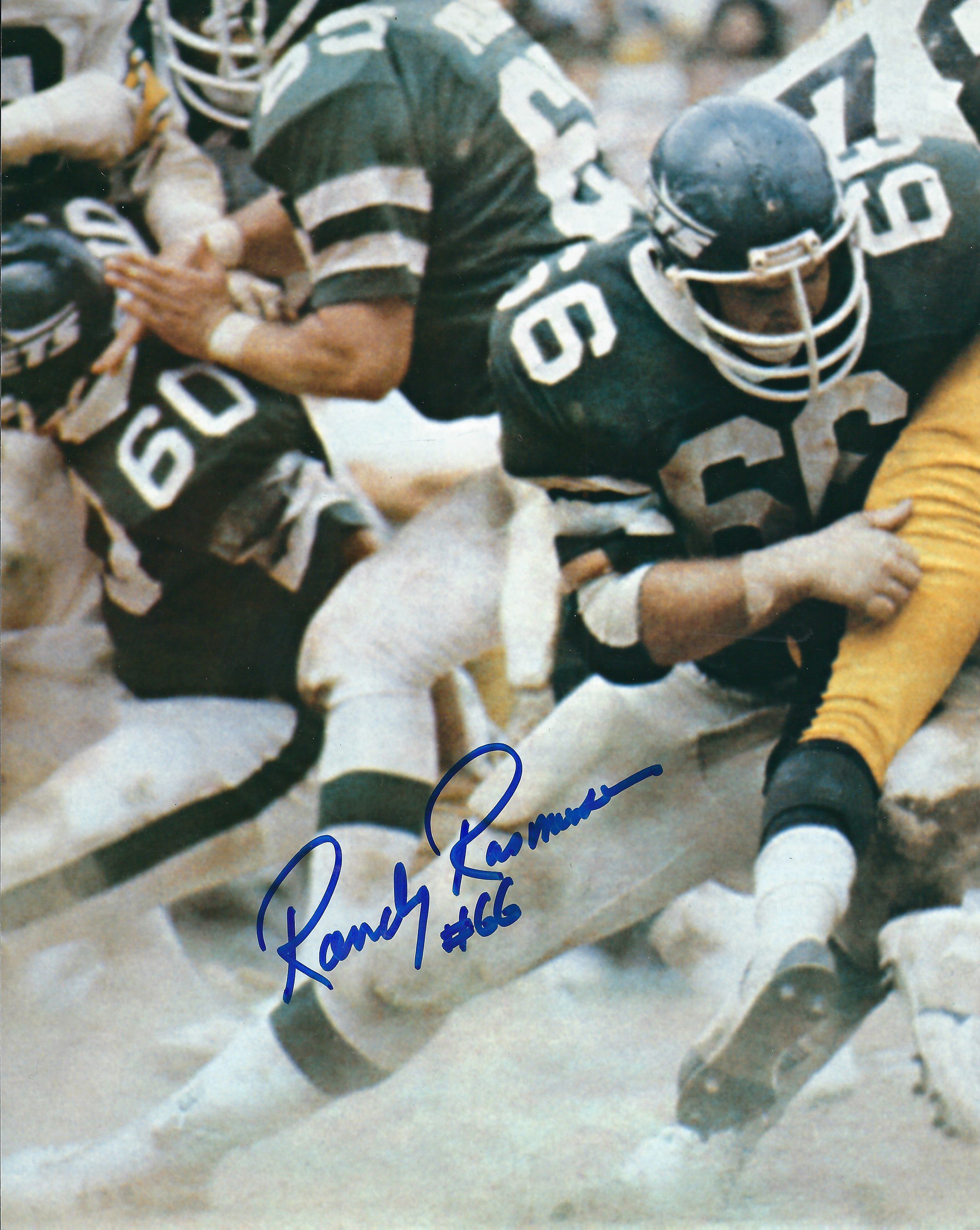 Autographed RANDY RASMUSSEN 8X10 New York Jets photo | Main Line Autographs