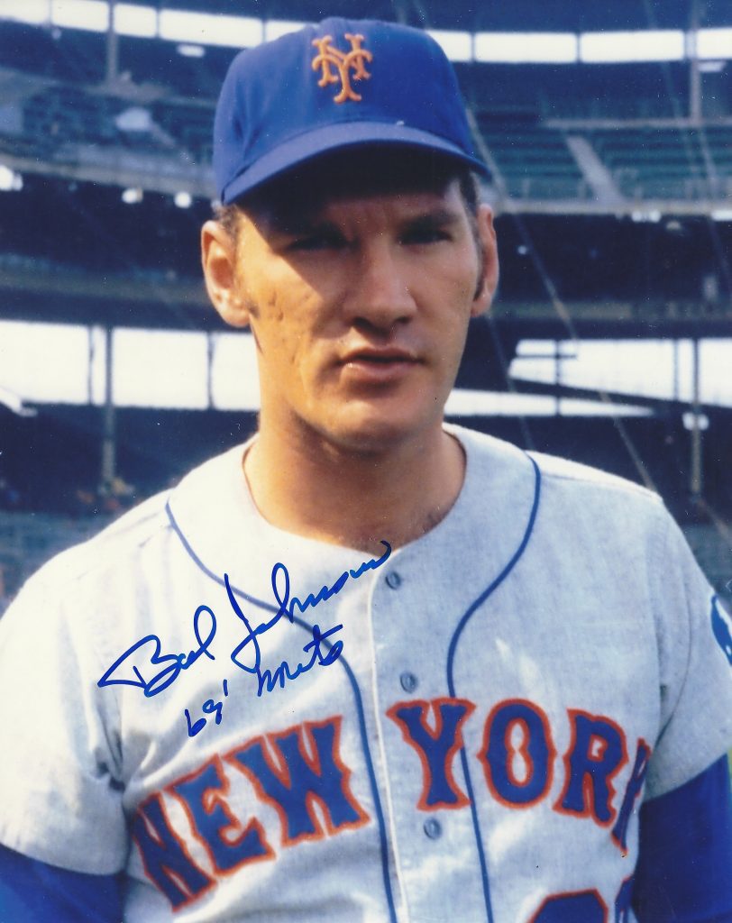Autographed BOB JOHNSON 8X10 New York Mets photo - Main Line Autographs