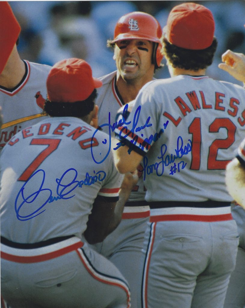 Autographed JACK CLARK, CESAR CEDENO & TOM LAWLESS 8x10 St. Louis ...