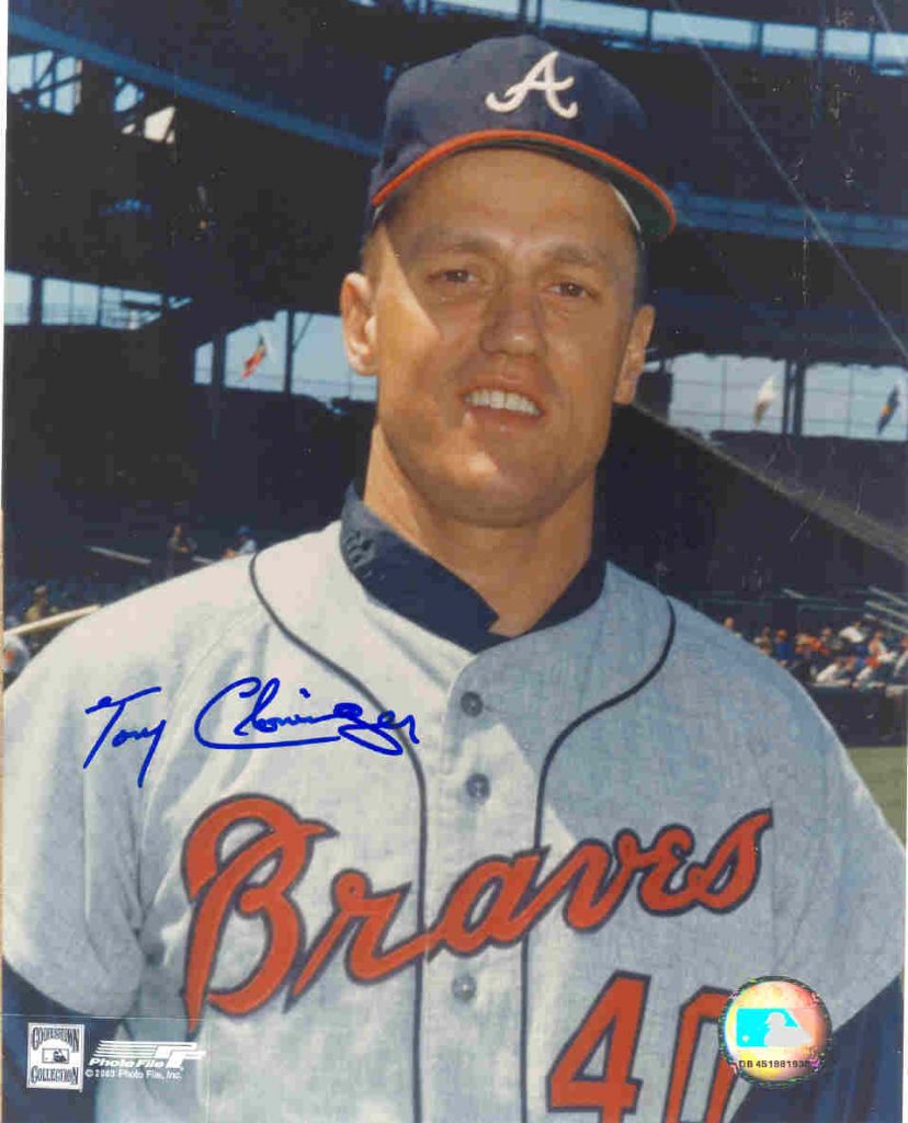 AUTOGRAPHED TONY CLONINGER 8X10 Atlanta Braves Photo - Main Line Autographs
