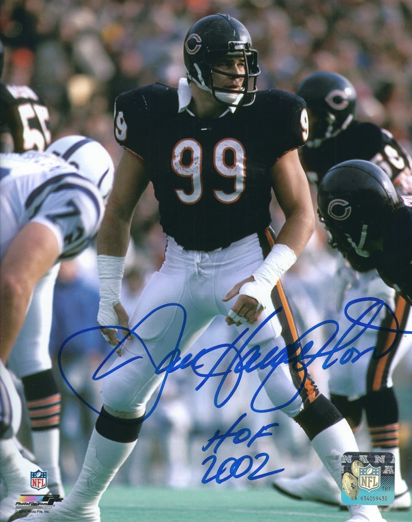 AUTOGRAPHED DAN HAMPTON 8x10 Chicago Bears Photo - Main Line Autographs