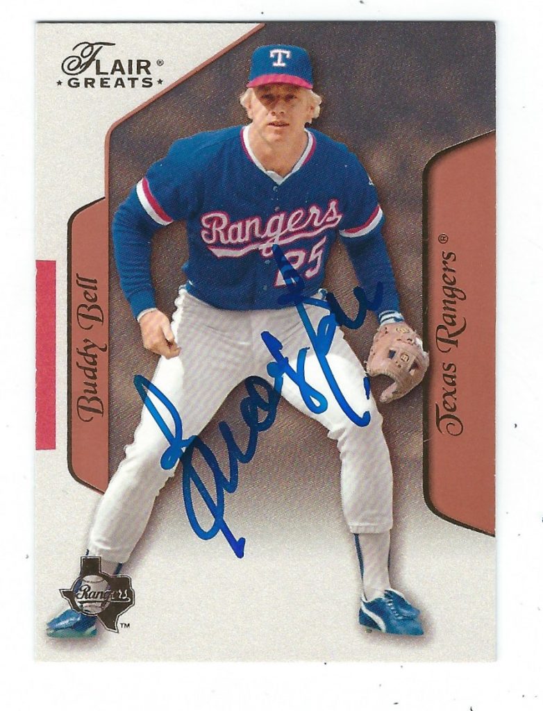 Autographed BUDDY BELL Texas Rangers 2003 Flair Greats Card - Main Line ...